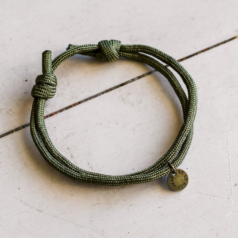 So Do Not Fear Olive Paracord Bracelet - Pink Salt Riot