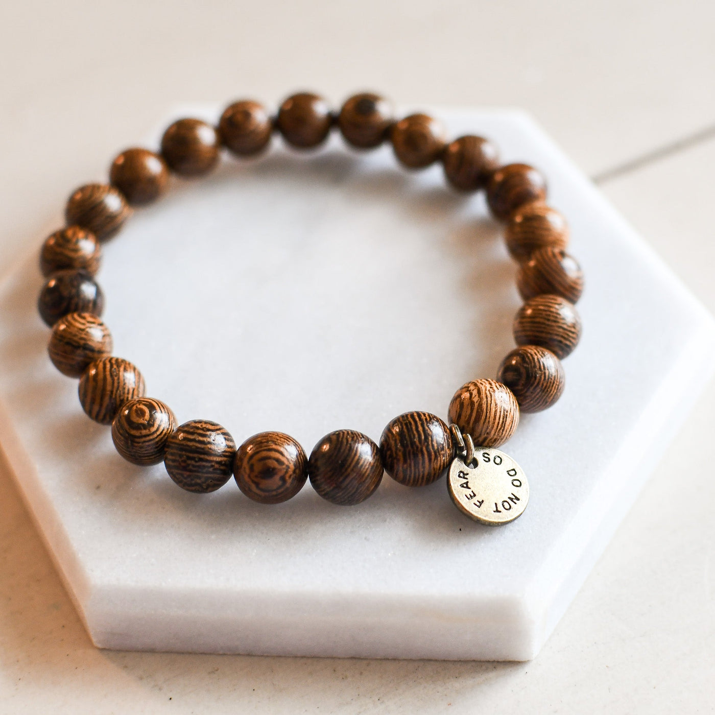So Do Not Fear Wooden Bracelet - Pink Salt Riot